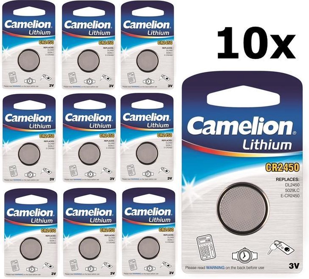 10 Stuks Camelion CR2450 3v lithium knoopcelbatterij | bol