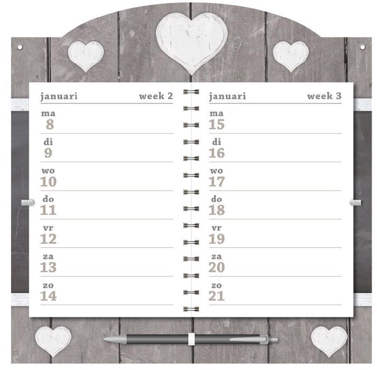 Home 2 weeks omslag weekkalender 2018 | bol.com