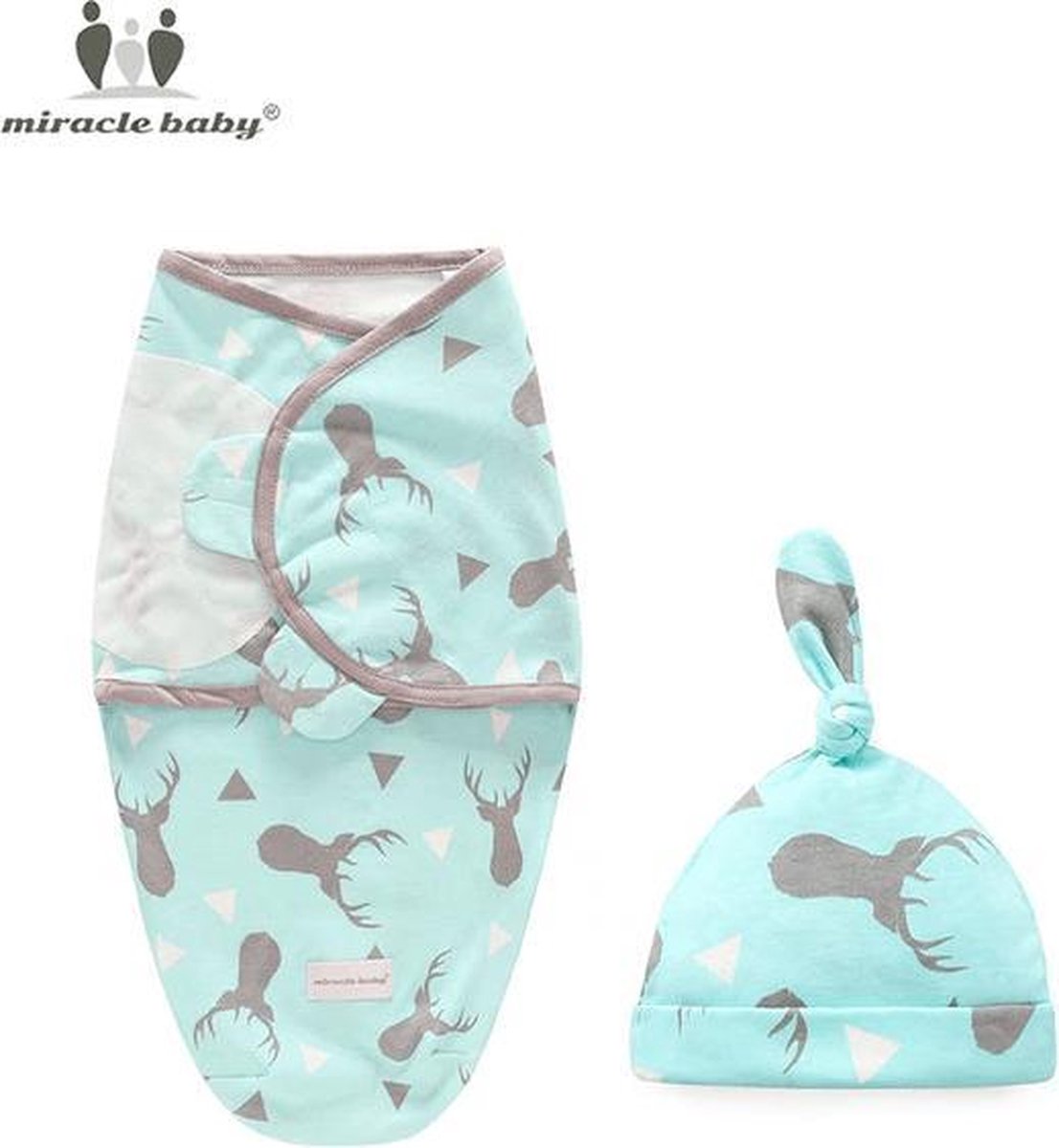 Inbakerdoek met muts - baby - 0 tot 3 maanden - schattige patroon | bol.com