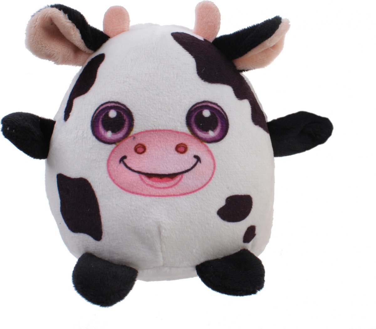 Luna Knuffel Koe Rond 12 Cm Wit/zwart | bol.com
