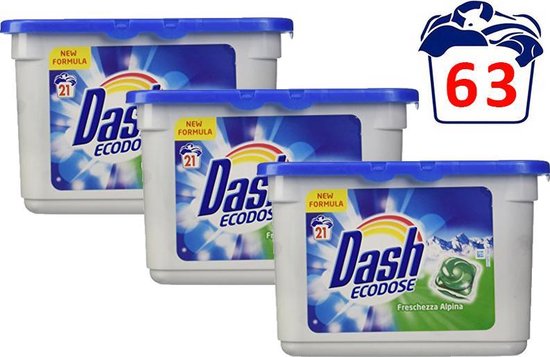 Dash Ecodose Alpina Pods - Wasmiddel - 3 x 21 stuks ...