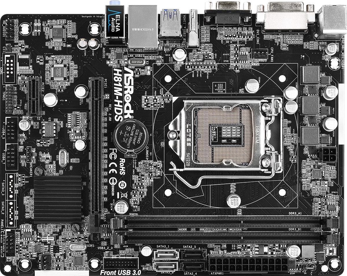 Asrock H81M-HDS R2.0 Intel H81 LGA 1150 (Socket H3) Micro ATX ...