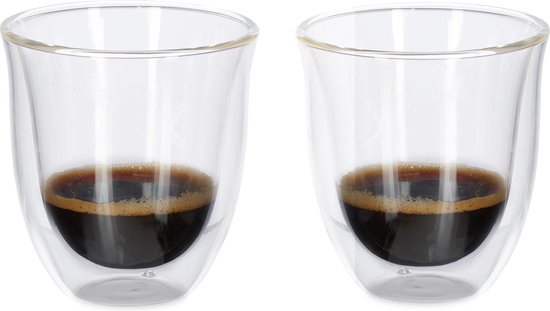 relaxdays dubbelwandig glas - 2 glazen - koffieglas - theeglas ...