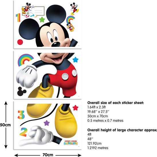 Muursticker groot Mickey Mouse 120 cm. | bol.com