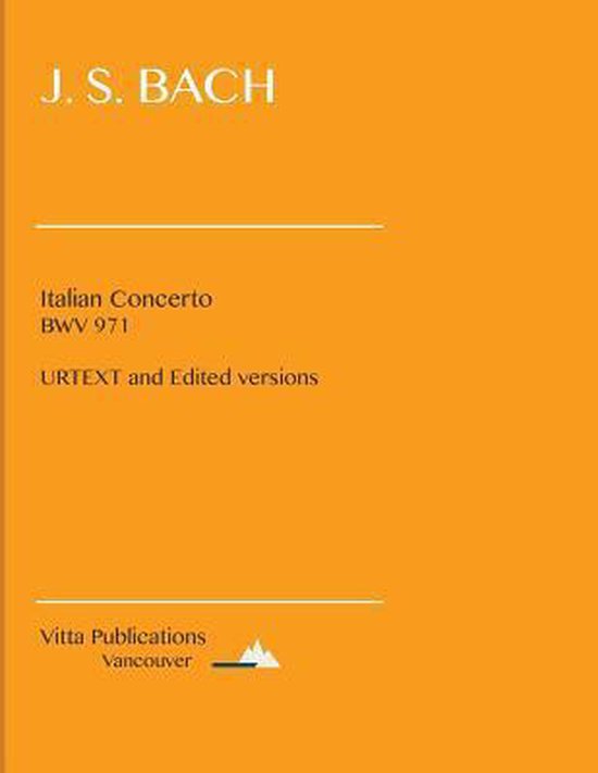 Italian Concerto BWV 971, Johann Sebastian Bach | 9781544704203 ...