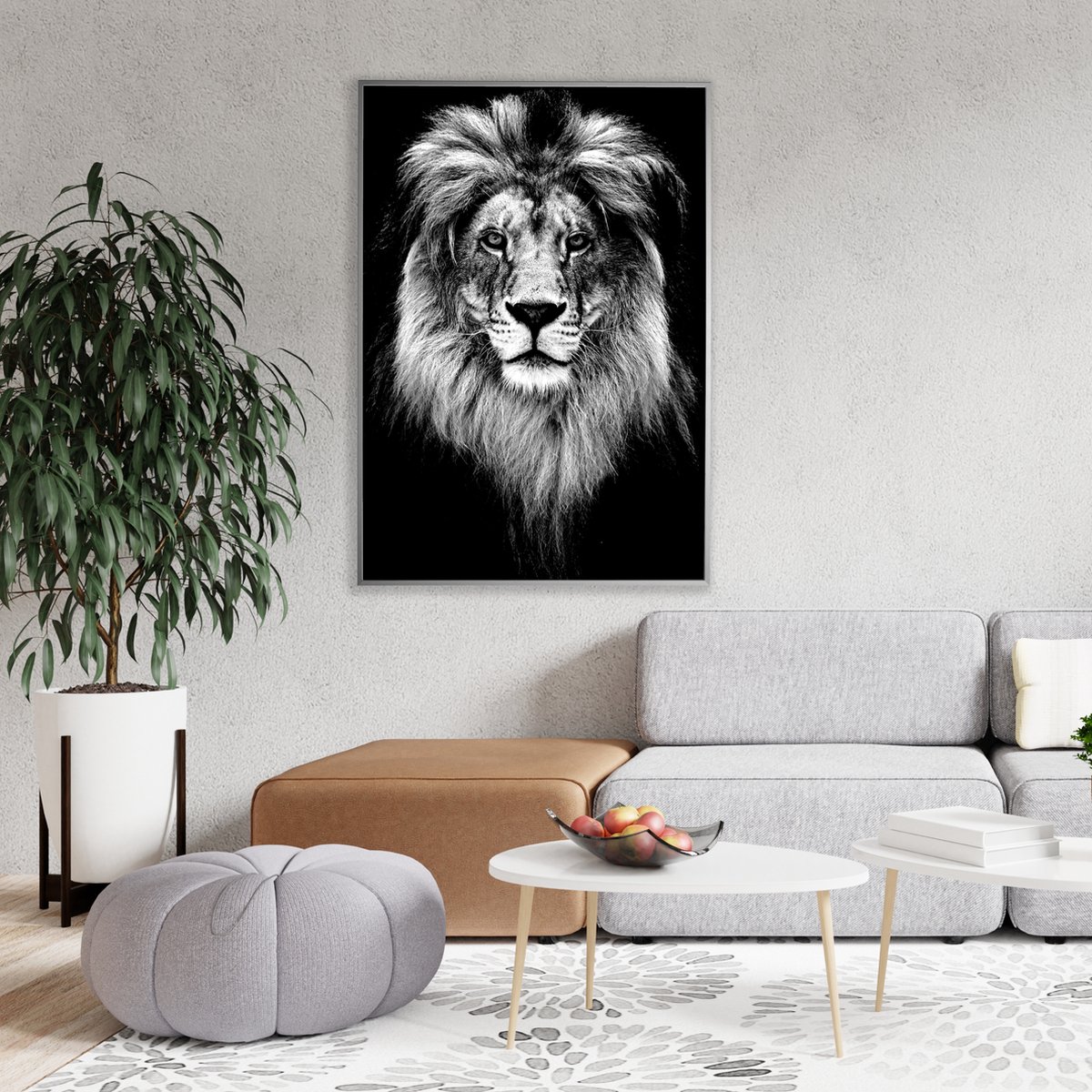 Affiche Animaux à l'image du lion - Affiche Zwart et blanc - Décoration ...