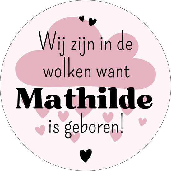 Gepersonaliseerde Geboorte Roze Stickers | Naamstickers Meisje Geboortekaartje | 20 stuks | bol.com