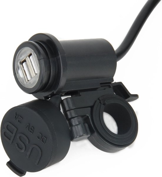 5V waterdichte motorfiets SAE naar USB-kabeladapter Dual-poort ...