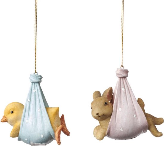 Babyhaasje en Kuikentje - Paastakken decoratie - set van 2 ...