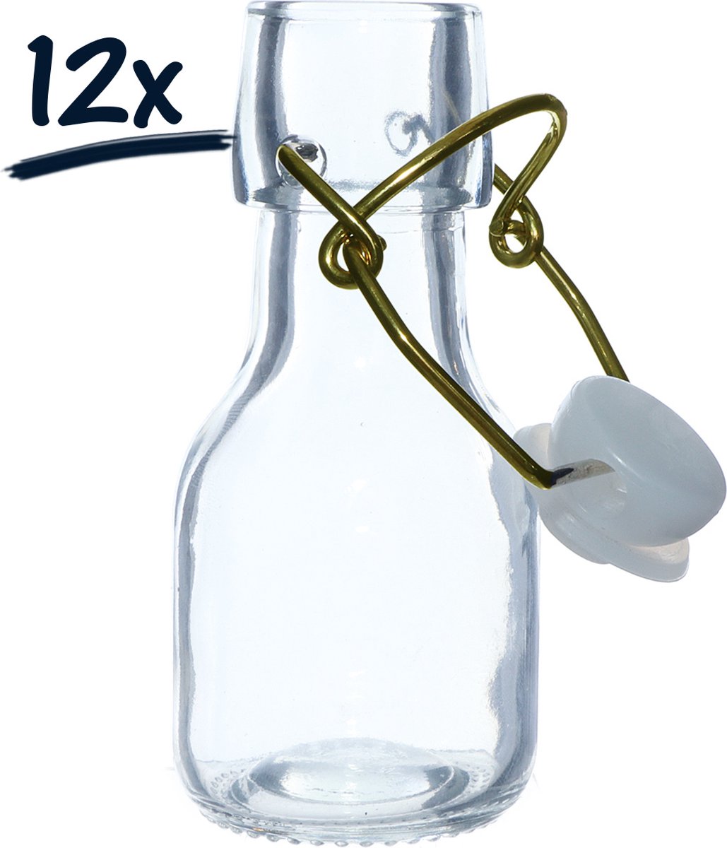 12x mini melkflesjes 70ml flesje beugeldop olie azijn melk tafeldecoratie decoratie... | bol.com