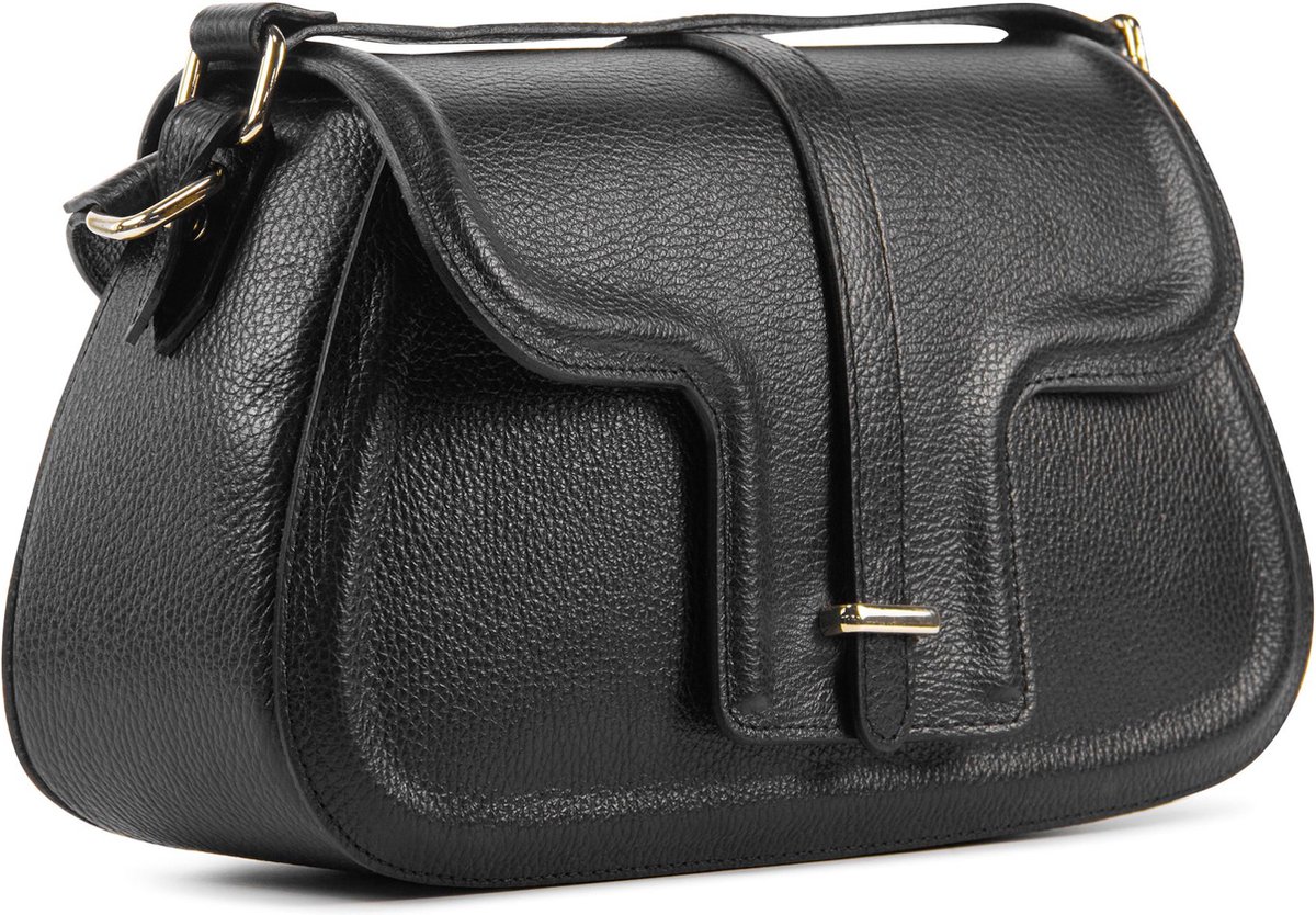 Lina Locchi Schoudertas Dames / Handtas - Leer - L1236 - Zwart | bol.com