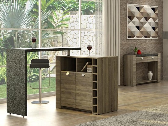 Vente-unique Barmeubel METEORITE - 2 deuren & 2 nissen - MDF blad met ...