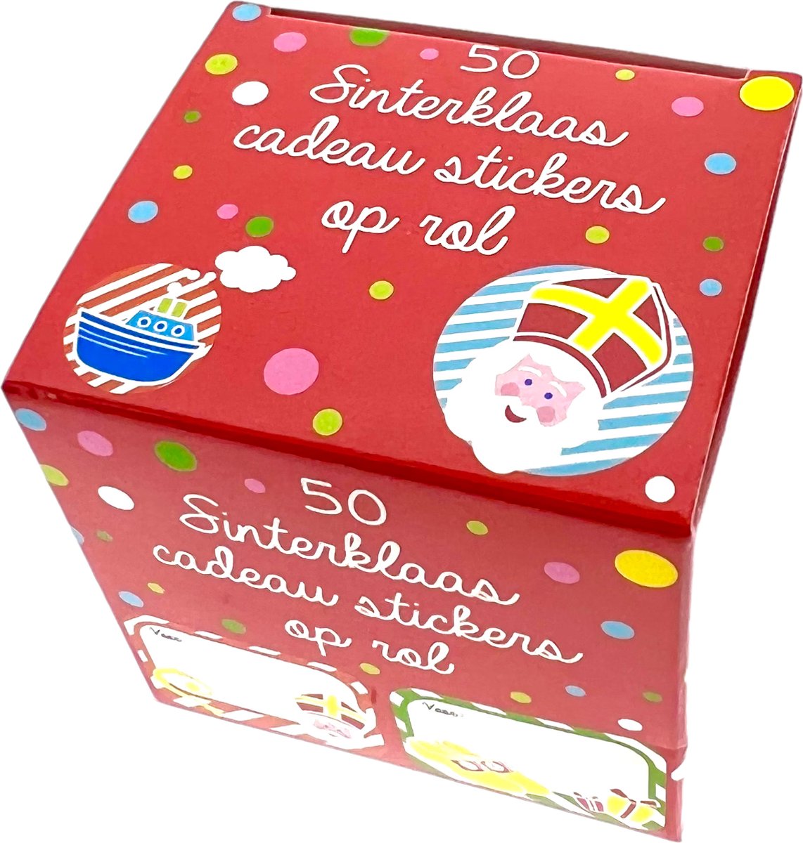 50x Sinterklaas cadeau stickers op rol - Kado naamstickers Sint thema ...