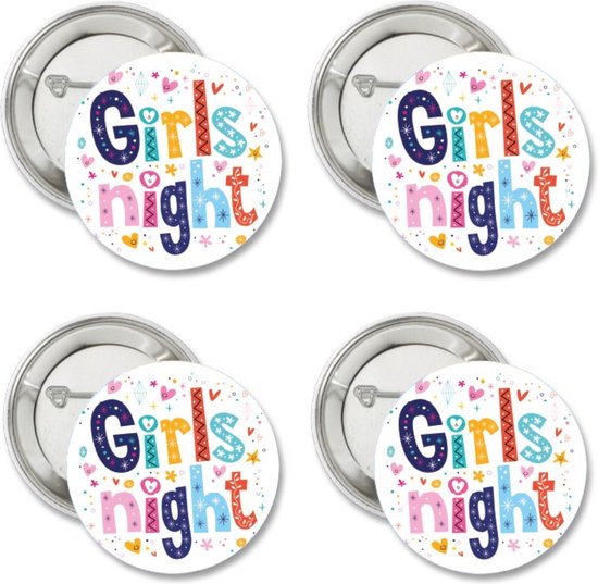 8 Buttons Girls Night - button - vrijgezellenfeest - vrijgezellenavond ...