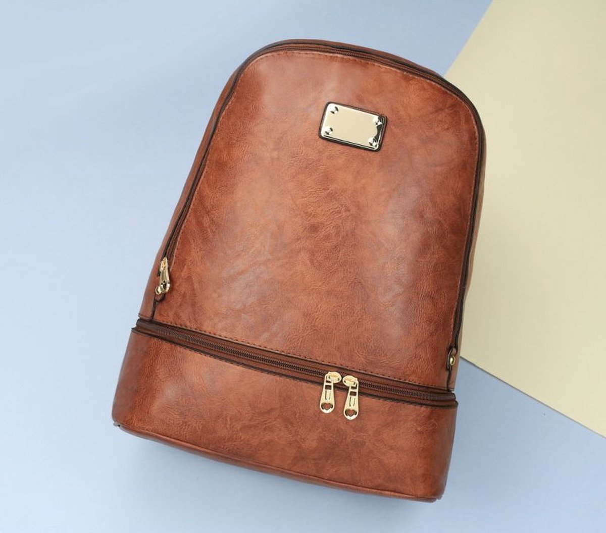 Elegante en Stijlvolle Rugzak Dames - Leer - Rugtas - Effen ...