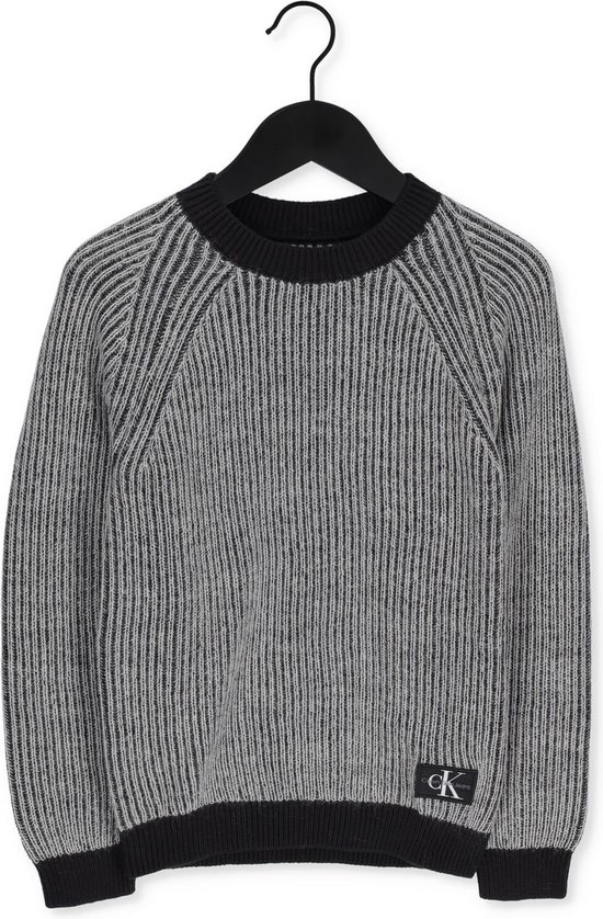Calvin Klein Two Tone Badge Sweater Truien & Vesten - Grijs | bol.com