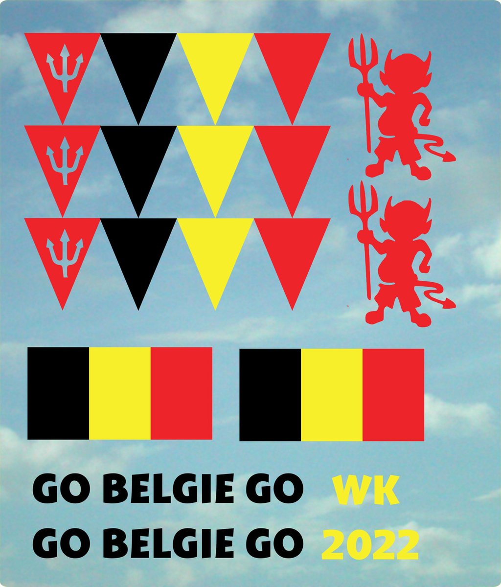 Raamsticker - EK2024 - Rode Duivels - Vlaggetjes - Zwart Geel Rood ...
