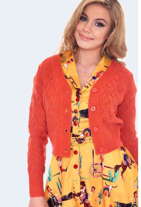 Voodoo Vixen Cardigan -XS- Rust Chunky Knit Oranje | bol.com