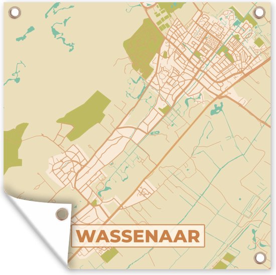 Tuin poster Kaart - Plattegrond - Stadskaart - Wassenaar - 200x200 cm ...