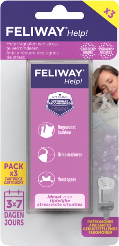 Feliway Help! Navulling 3x 48 ml - 3x 7 dagen - Kat - Tijdelijke ...