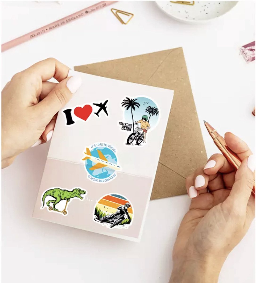 Reis Stickers 50 Stuks | Camper Stickers - Vliegtuig Stickers - Thema ...