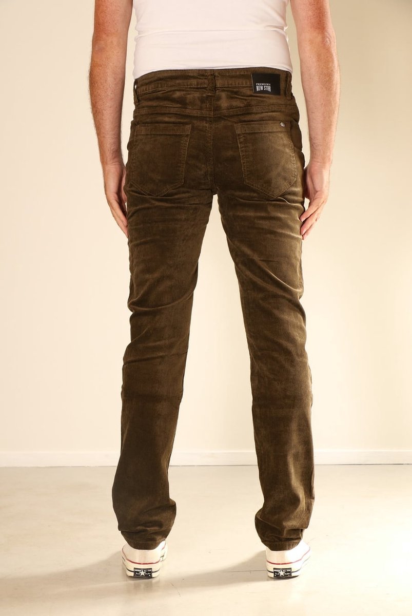 New Star heren broek - Corduroy heren broek - Manchester - bruin/groen ...