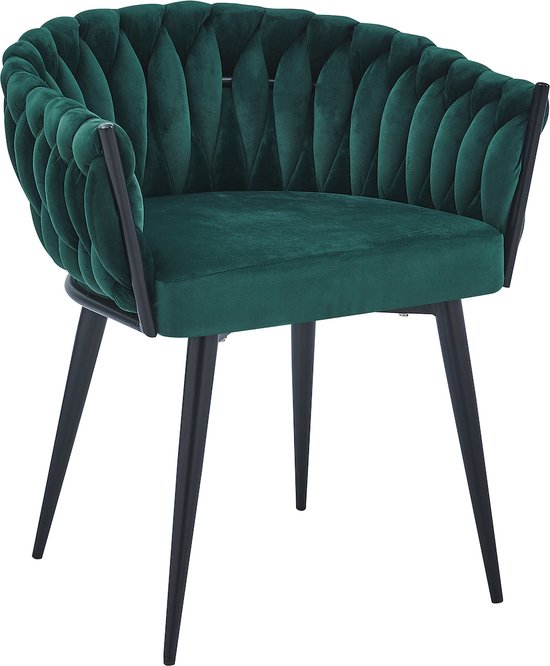 Colenis - Wave Eetkamerstoel - Groen - Fluweel - Velvet - Design | bol.com