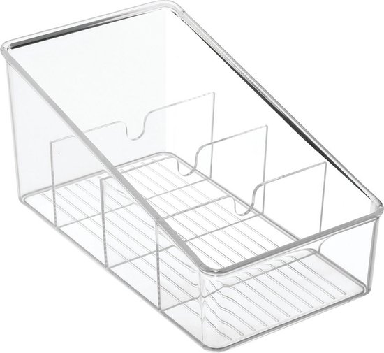 iDesign Opbergbakje met verdeelschot - Transparant - Sorteervakken ...