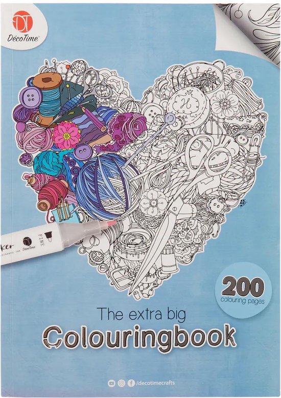 Decotime Extra big Colouringbook | 200x paginas | Kleurboek hard cover ...