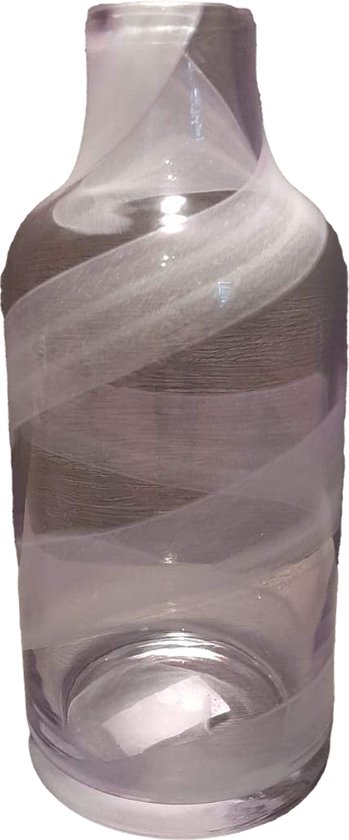 Fidrio fles roze spiraal - Decoratieve vaas - Decoratieve fles - Fidrio ...
