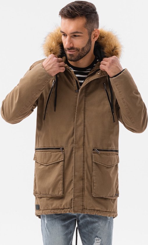 Heren winterjas C512 - beige | bol.com