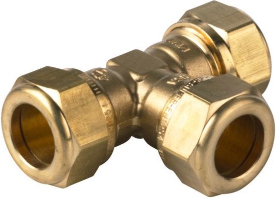 Vsh Knelfitting t stuk 15x15x15 mm knel sd1220 a 20 stuks messing | bol.com