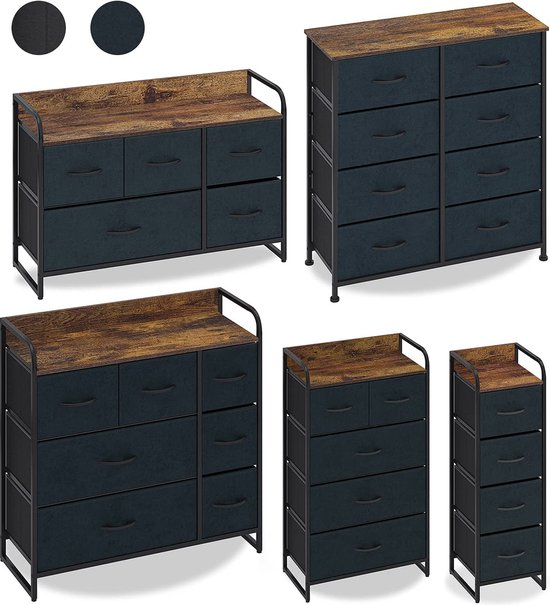 CGPN Ladekast met 5 stoffen lades Opbergkast Dressoirs Opslag Vintage ...