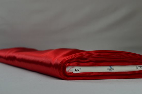 50 meter satijn stof - Rood - 100% polyester | bol