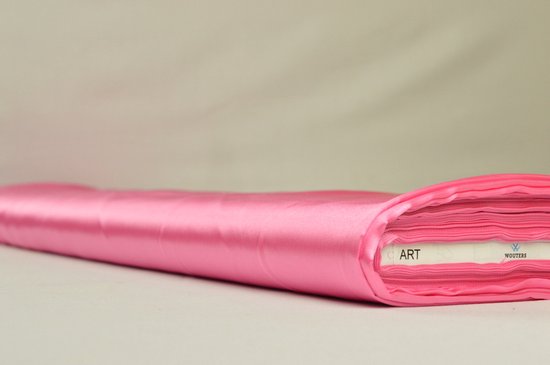 50 meter satijn stof - Roze - 100% polyester | bol