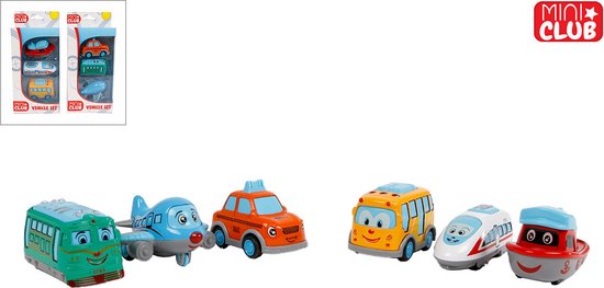 Mini Club Die-Cast 3 voertuigen pullback 2 assorti | bol.com