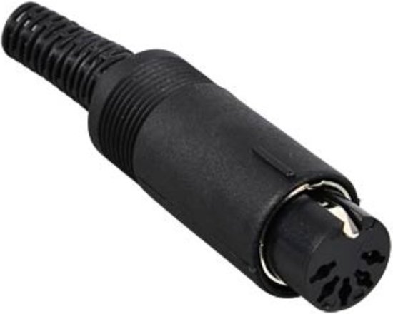 DIN 5-pins 180° (v) connector / zwart | bol