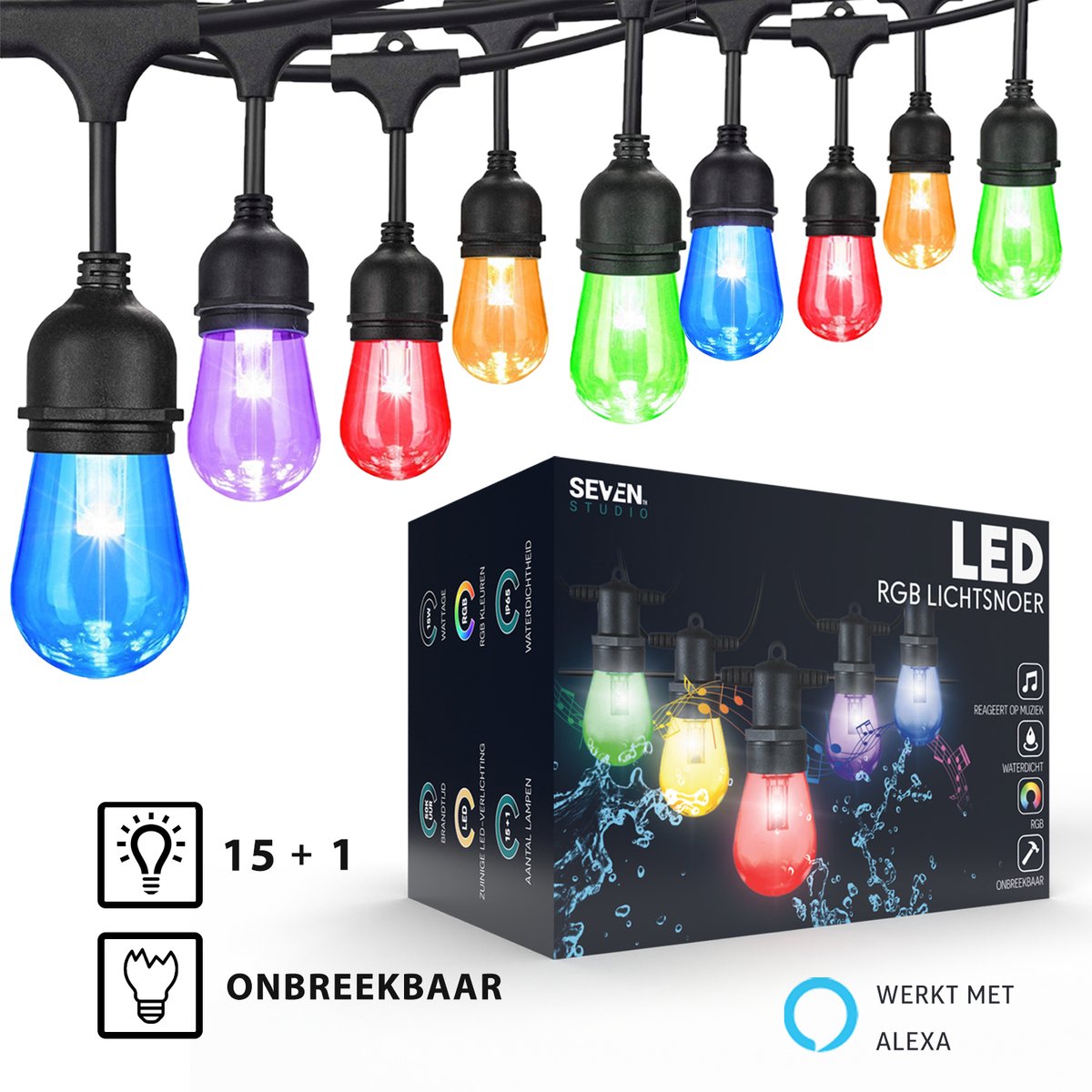 Seventh Studio - Lichtsnoer buiten - LED - RGB - LED lights | bol