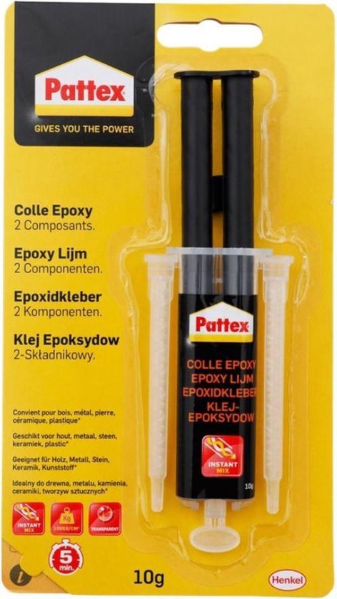 Pattex Power Epoxy Lijm - 2 componentenlijm voor hout, metaal, steen ...