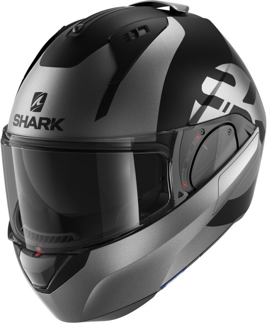 SHARK EVO ES KEDJE Motorhelm Systeemhelm Mat Zwart Antraciet Black - Maat M | bol