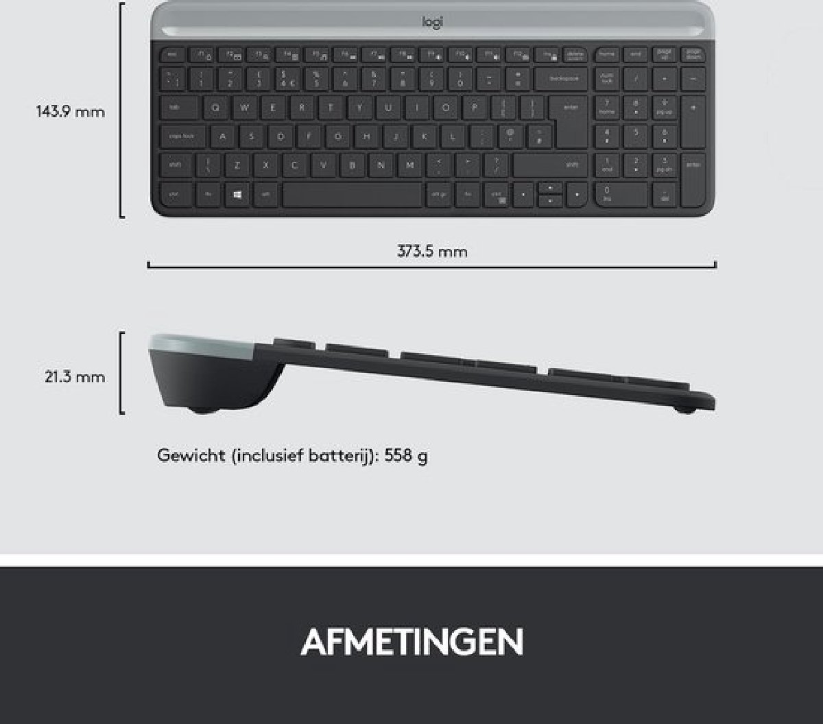 Logitech MK470 Slim Combo - Draadloos toetsenbord en muis - QWERTY - Zwart | bol.com