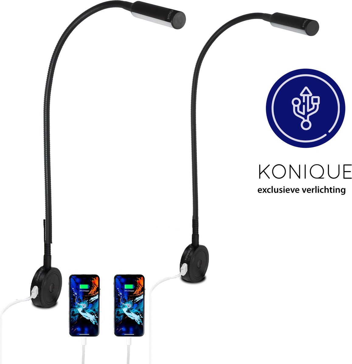 KONIQUE™ Sephora - Leeslamp Bed met Dimfunctie - Bedlampjes Leeslampjes ...