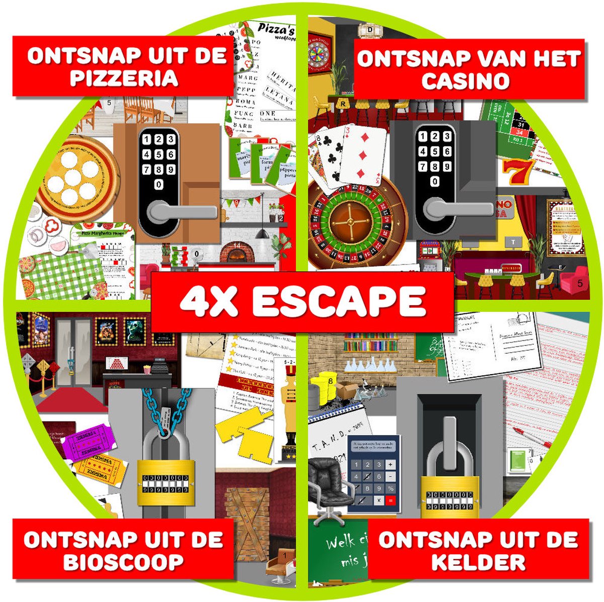 Escape room voor kinderen - Bundel 4 - 4x escape spel - kinderfeestje ...