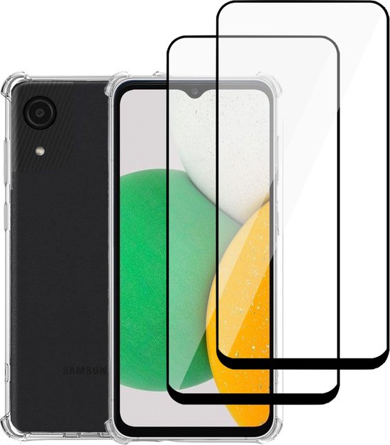 Geschikt voor Samsung A03 Core Hoesje + 2x Screenprotector – Full Cover ...