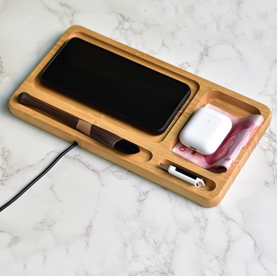 Flient - Draadloze oplader - Hout - Wireless charger - Wood ...