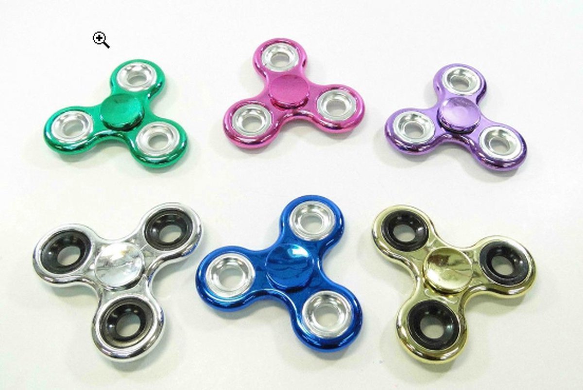Handspinner Metallic Cool op kaart assorti 7,5cm diversen kleuren ...