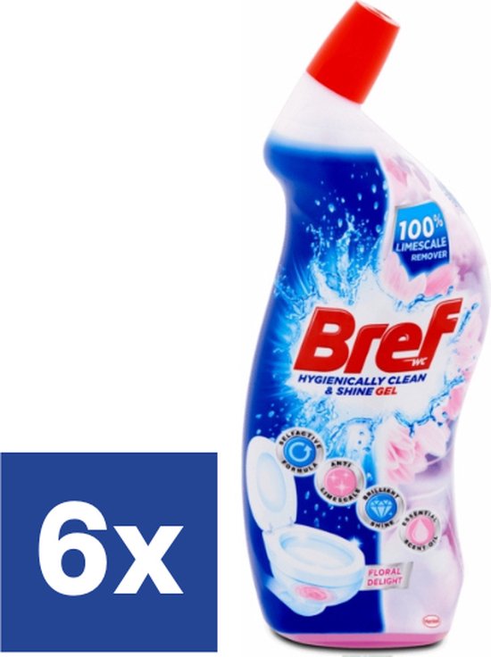 Bref WC Power Active Gel Toiletreiniger Flower - 6 x 750 ml | bol