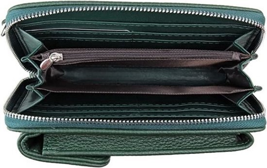 Alsa Fashion portemonnee tas met schouderband anti-skim RFID groen ...