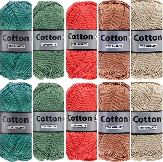 Cotton eight Herfst bos kleuren - katoengaren pakket - 10 bollen | bol.com