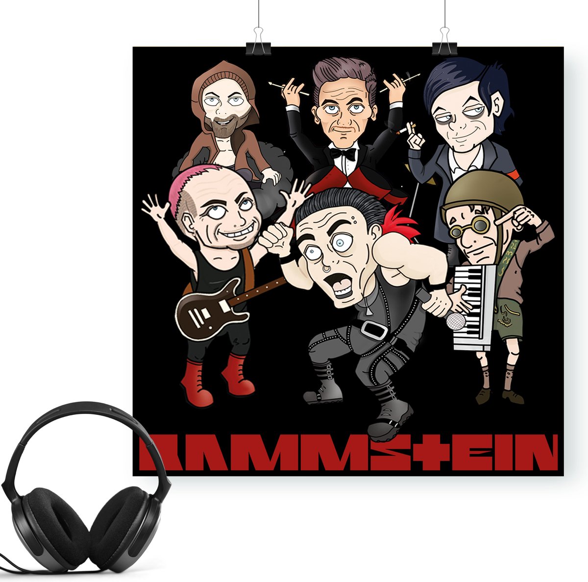 Grappige Cartoon Rammstein poster - Heavy Metal - Hardrock muziekposter ...